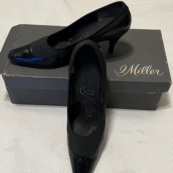 J. Miller | Shoes | Vintage J Miller Black Leather Heels Neiman Marcus ...
